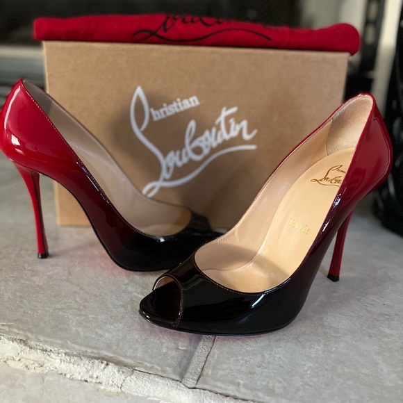Christian Louboutin | Shoes | Christian Louboutin 375 Black And Red ...